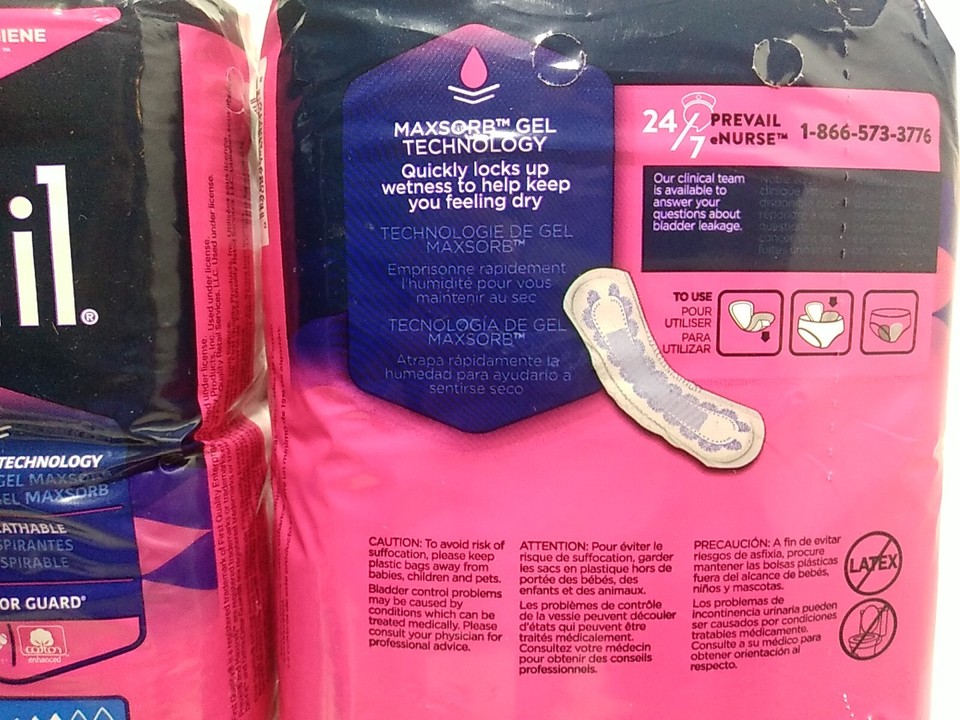 ×2) Prevail ~Daily Pads For Bladder Leaks ~16ct Each (32 Total Pads ...