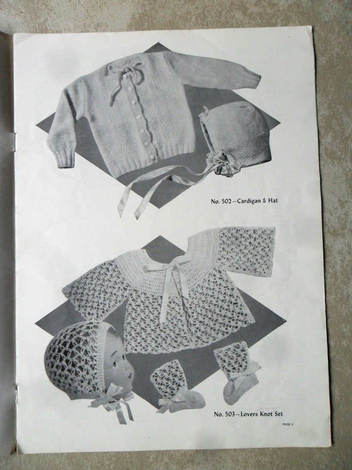 Doreen Tiny Tots Knit & Crochet Pattern Vol 95 SC 1947 Layette Sets ...