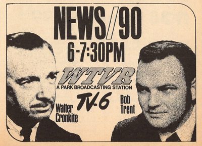 1973 WTVR TV NEWS AD~BOB TRENT & WALTER CRONKITE in RICHMOND,VIRGINIA ...