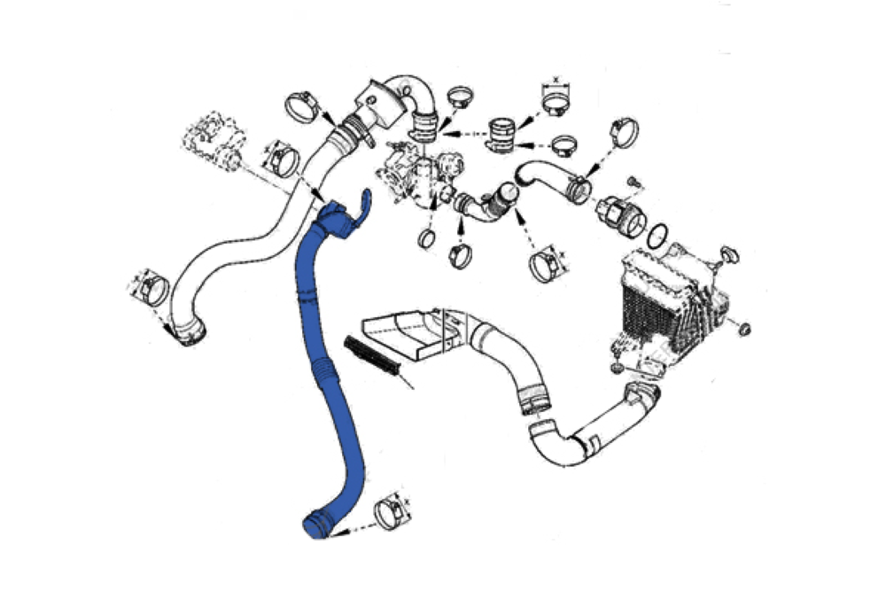 MANICOTTO INTERCOOLER TURBO TUBO PER RENAULT CLIO II KANGOO 1.5 DCI ...