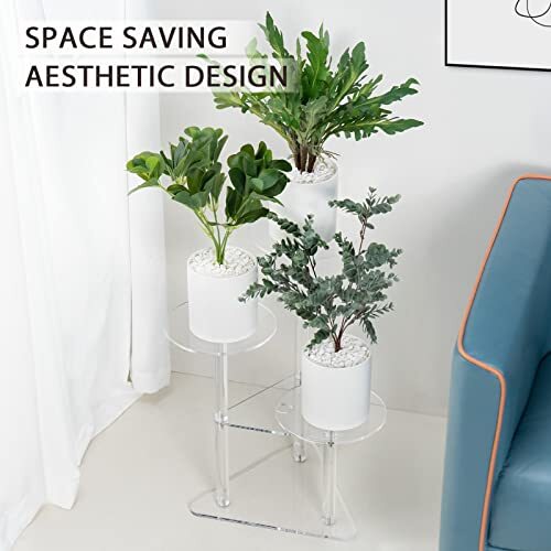 Acrylic Corner Plant Stand 3 Tier Clear Indoor Plant Shelf Plant ...