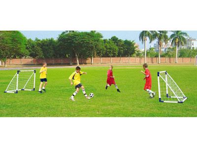 TWIN SET KIDS PORTABLE PRACTICE FOOTBALL GOAL POSTS SOCCER CHILDRENS ...