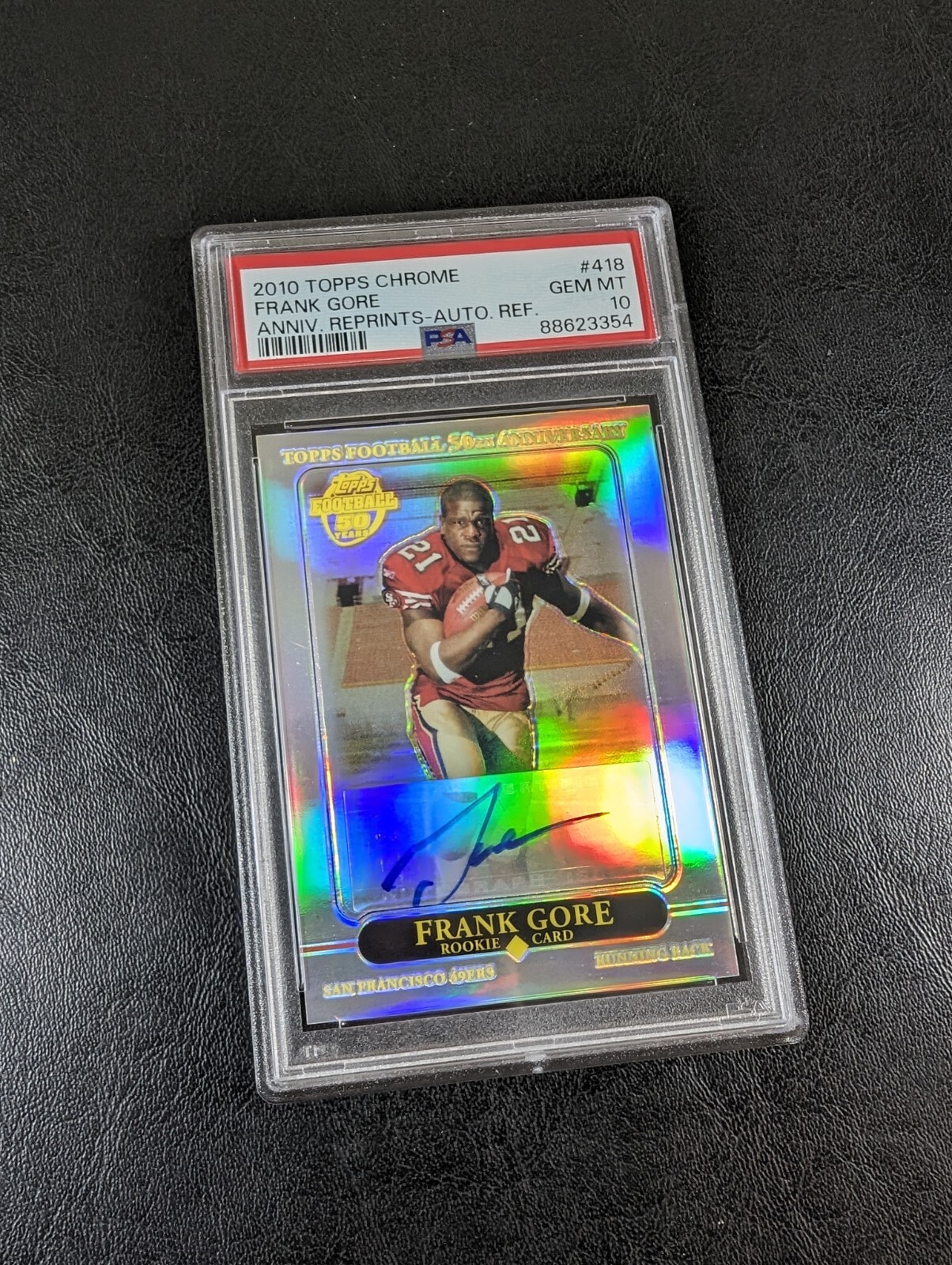 2010 Topps Chrome Refractor Auto /10 🔥 PSA 10 Frank Gore Rookie Reprint ...