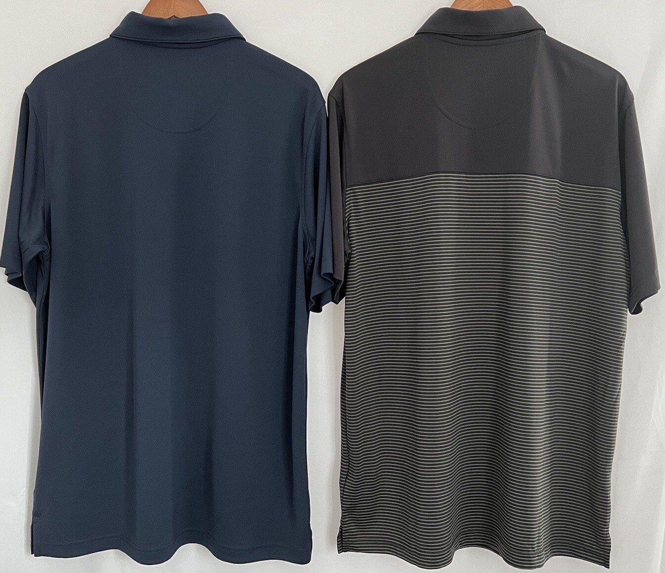 Pebble Beach Men’s Performance Dry-Luxe Performance Polo Black/Blue S/L ...