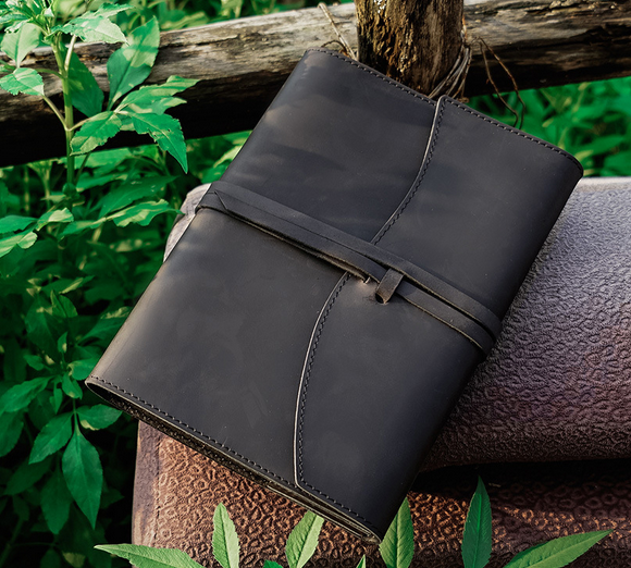 for A5 book notebook jacket cover holder pocket slipcase bag leather ...