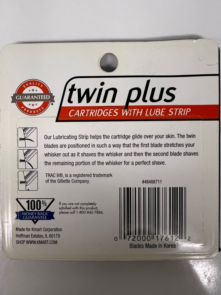 30 K-Mart Twin Plus Razor Cartridges Lubricating Strip Twin Blades Fits ...