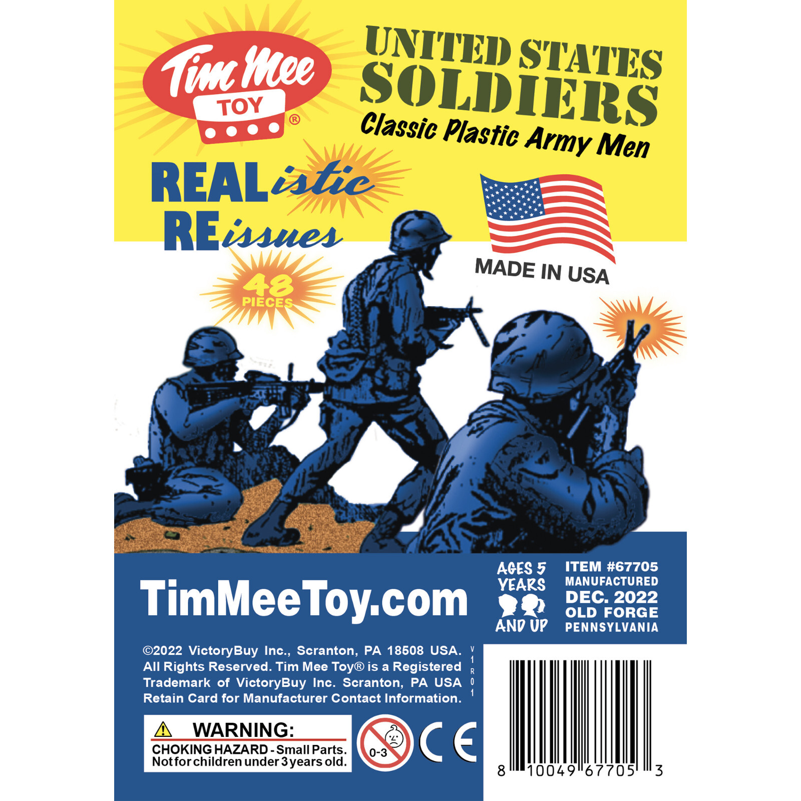 TimMee Processed Plastic Army Men 48pc Blue Tim Mee Toy Soldier Figures ...