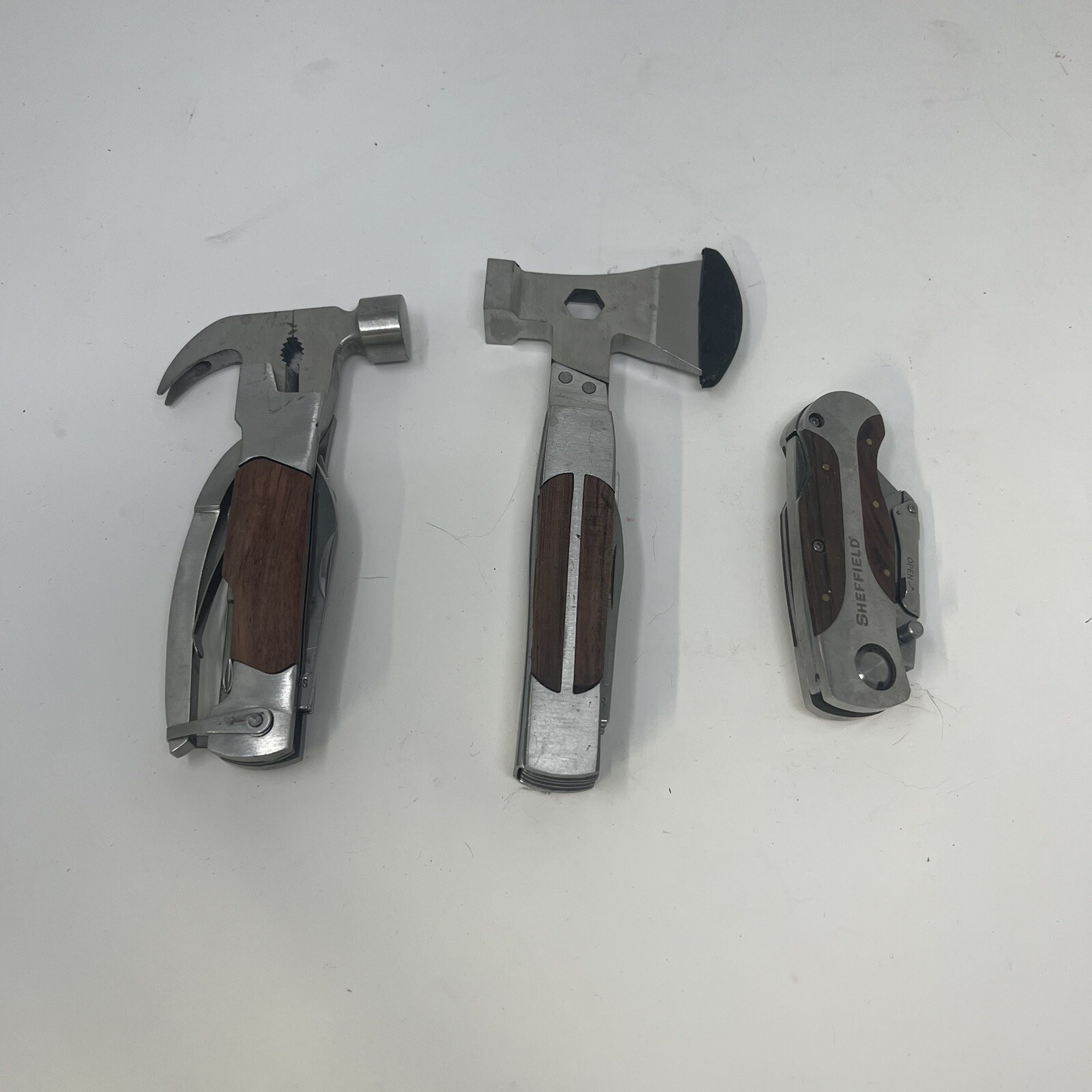 Sheffield multi tools Knife Razor Screwdriver Hammer Axe Lot Of 3 | eBay
