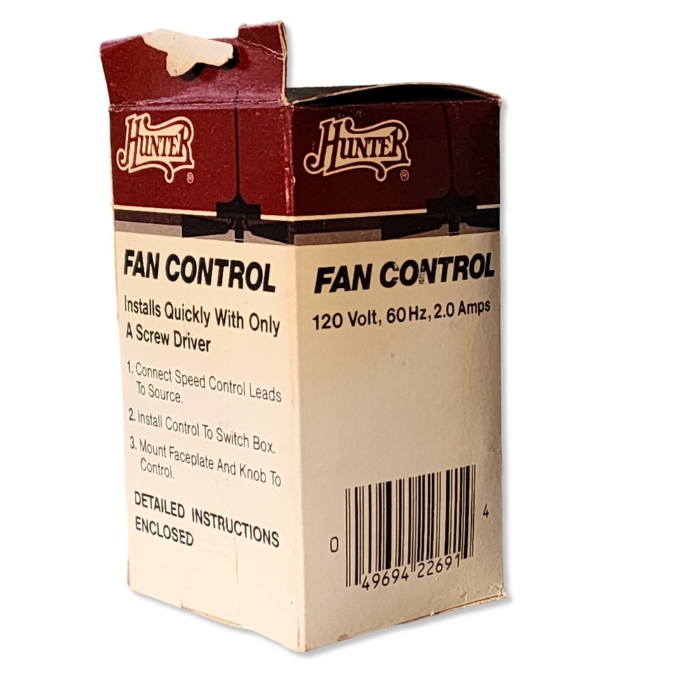 NOS Hunter 22691 3 Speed Fan Control Reversable Vintage Original ...