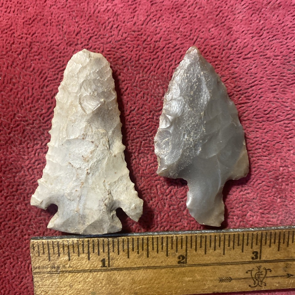 5 Native American Arrowheads Kirk Corner Notched Gray Chert Kentucky ...