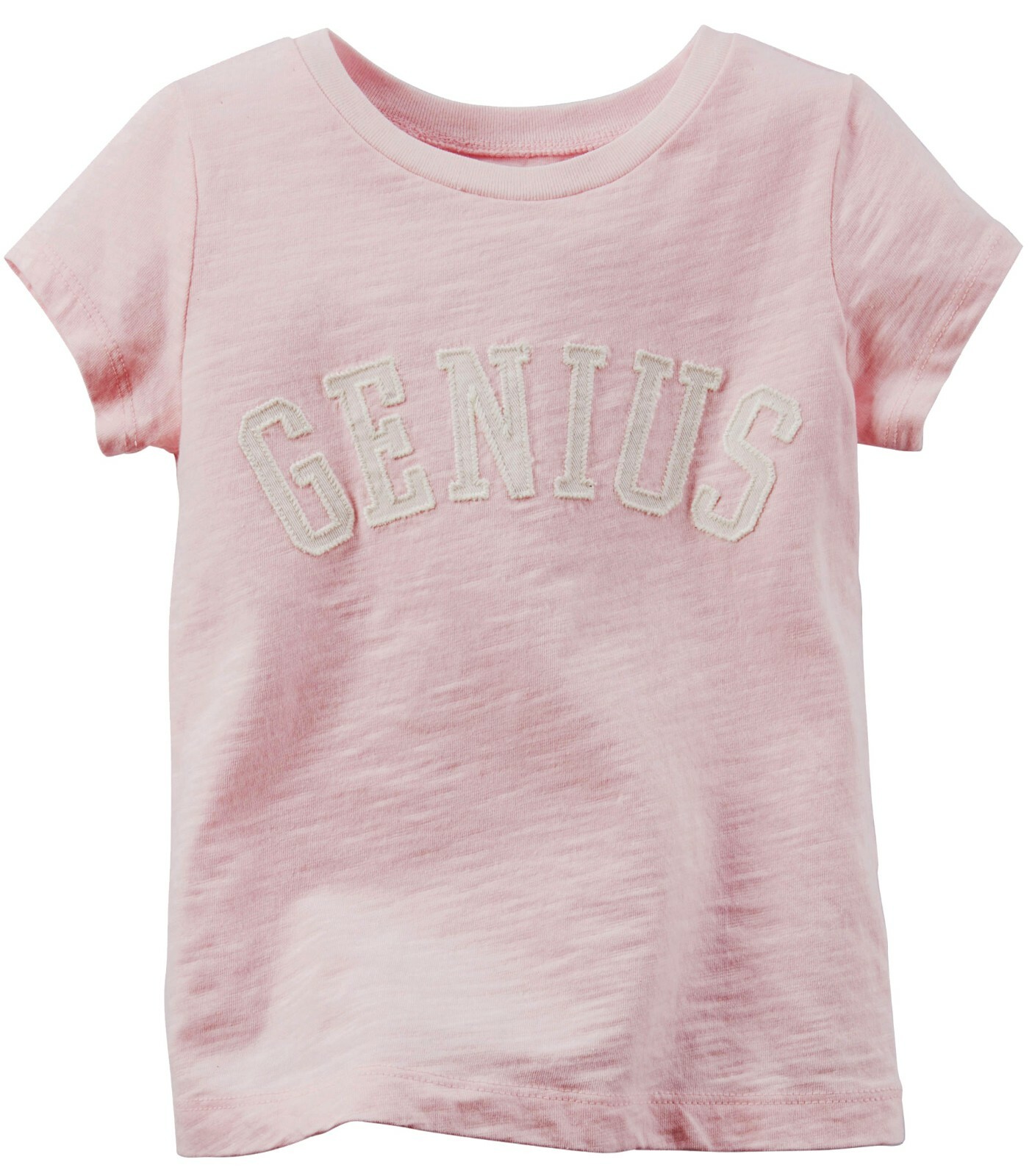 Carter's Girl's Short Sleeve Embroidered "Genius" Light Pink Tee (5 ...