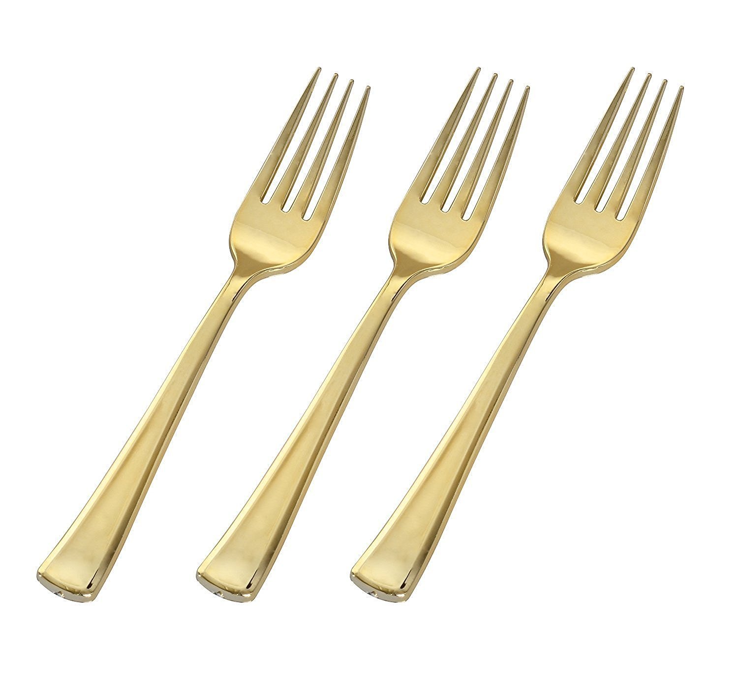 Fineline Golden Secrets 7.25" Gold Look Heavy Weight Plastic Forks | eBay