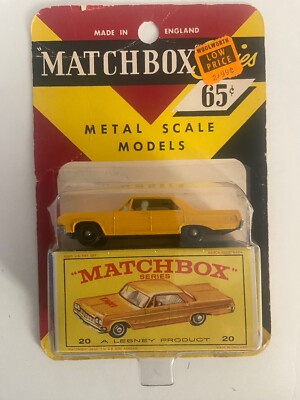 1967 Matchbox Lesney Fred Bronner # 20 Chevrolet Impala Blister Card ...