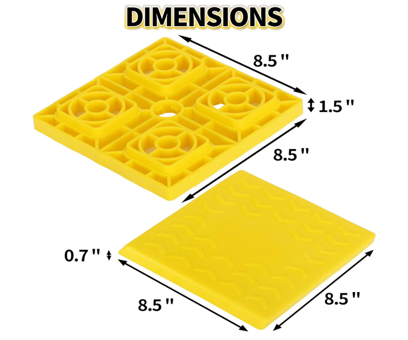 12-Pack RV Leveling Blocks, Stackable Interlocking Pads w/ Bag for ...
