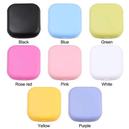 Lovely Colorful Contact Lenses Box with Mirror Mini Square Contact Lens ...
