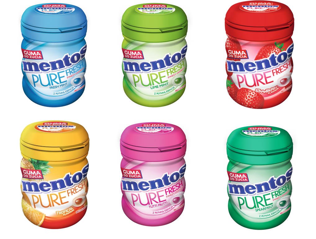 Mentos Gum Logo Mentos Pure Fresh Zuckerfreier Kaugummi Mit Xylit,