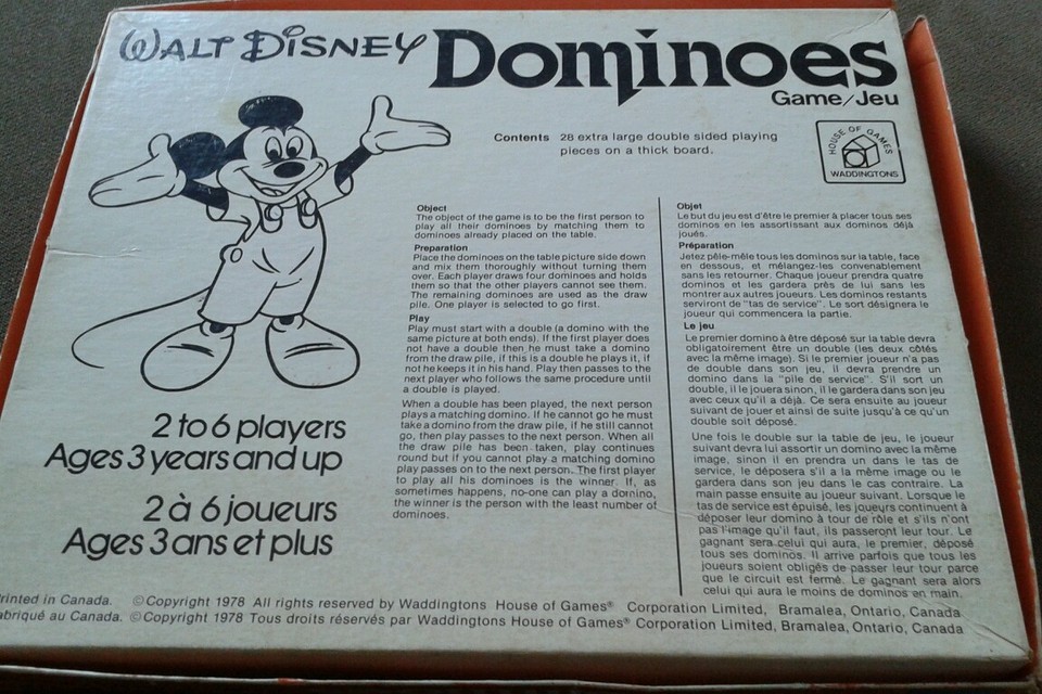 Vintage Disney Games ~Dominoes~Lotto~1978 Waddingtons House of Games ...
