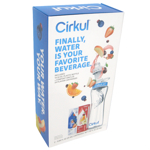 Cirkul 22 oz Plastic Water Bottle Starter Kit 2 Flavor Cartridges NIB ...