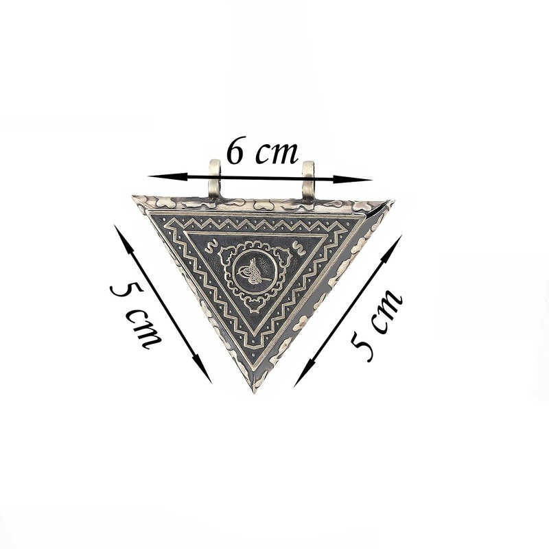Triangle Ottoman Sultan Tughra Silver Taweez Locket Amulet Prayer Box ...