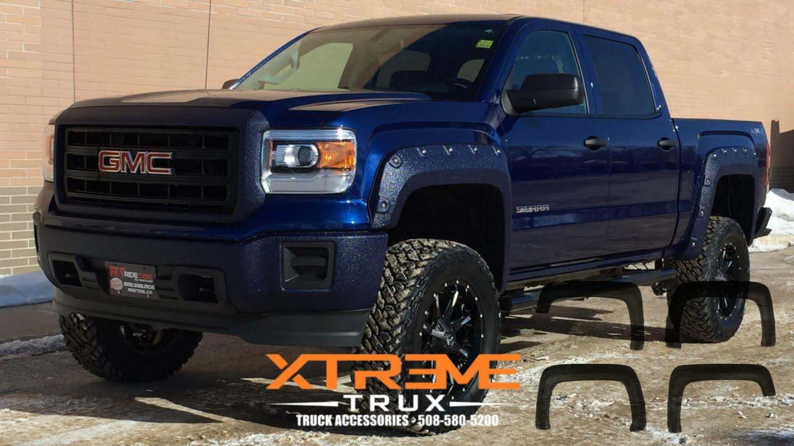 2014-2015 GMC Sierra 1500 Textured Boss Pocket Rivet Bolt Fender Flares ...