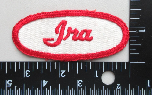 ⭐VINTAGE IRA NAME HAT VEST JACKET CLOTHING UNIFORM EMBROIDERED SEW ON ...