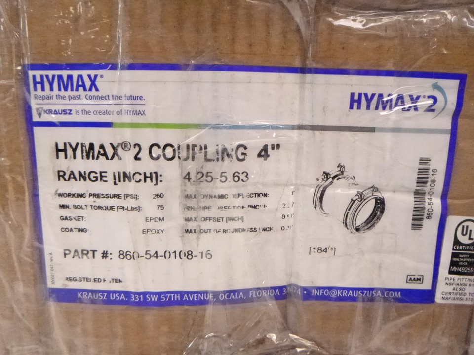 Hymax 2 Coupling 4" 860-54-0108-16 ND EPDM 4.25-5.63OD | eBay