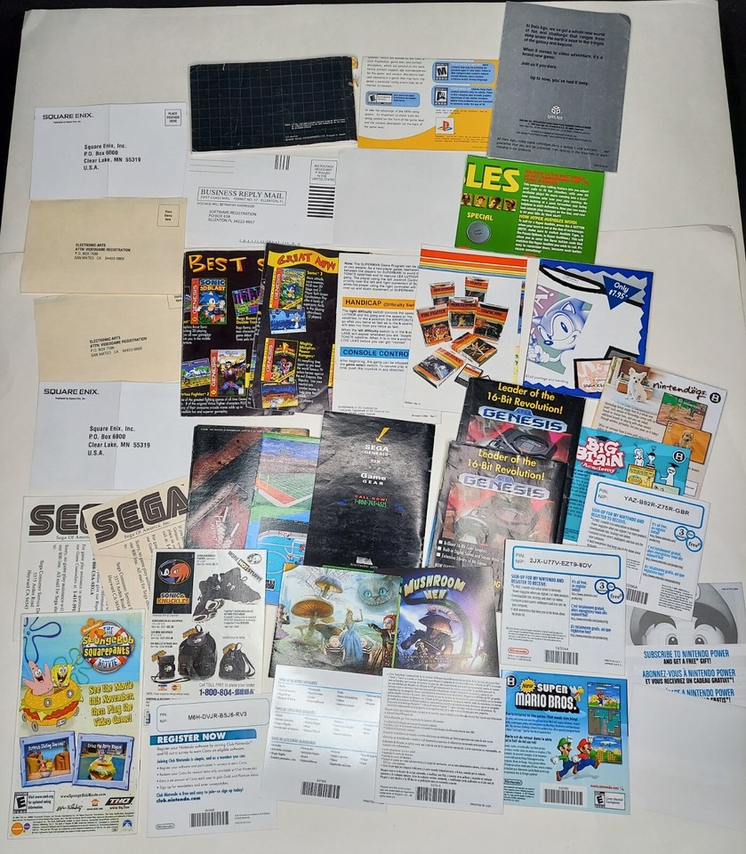 Lot Of 80+ Video Game Manuals / Posters / Inserts / Cases & More | eBay