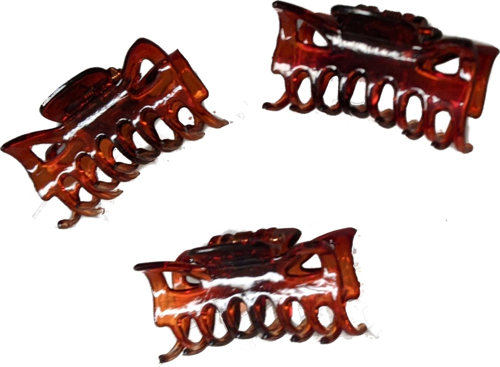 3 Small Mini 4cm Tort Brown Plastic Hair Claws Clips Clamps Jaw Clips ...