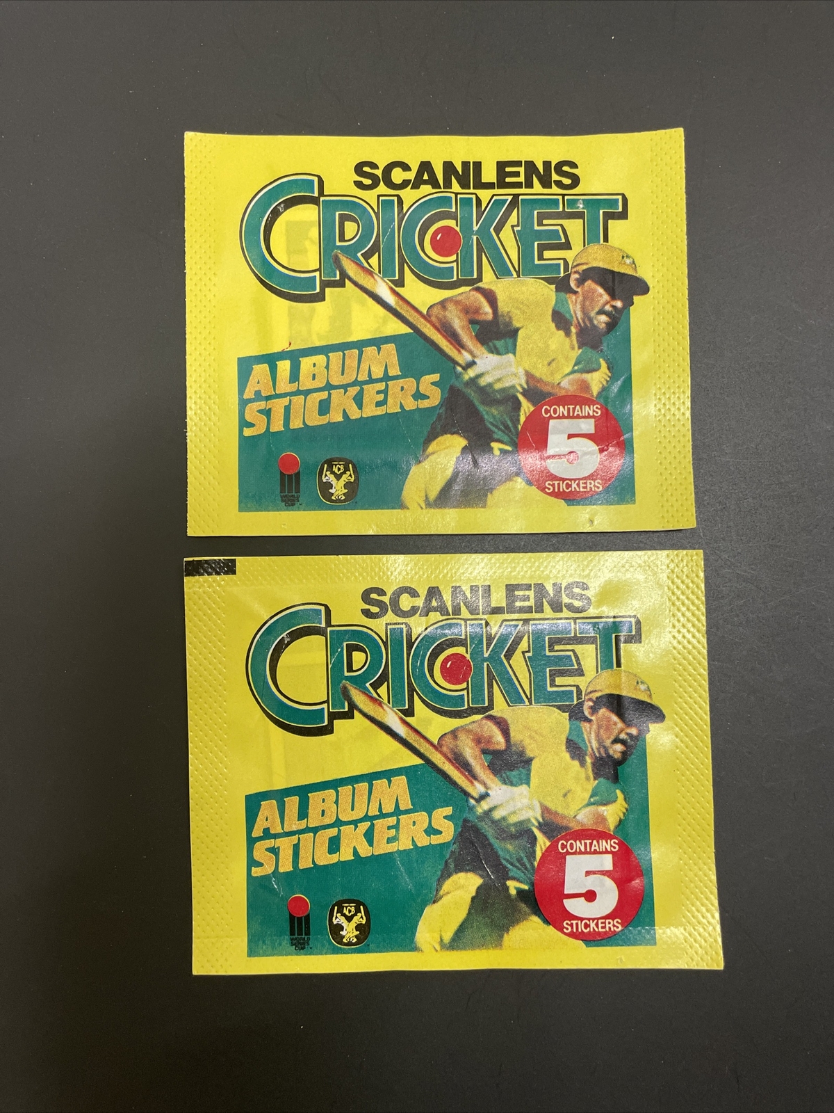 2 1983 SCANLENS CRICKET WRAPPERS WITH 10 STICKERS INCLUDED | eBay