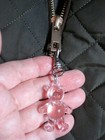 2 3/4" Drop 1 1/2" Pink Acrylic Teddy Bear SP Jacket Zipper Charm Key ...