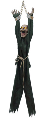 Halloween Horror Animated Hanging Shaking Writhing Zombie 1.4m Prop ...
