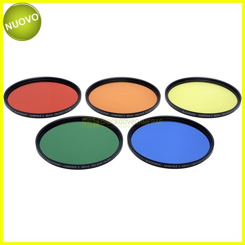 82mm Kit 5 Colored Filters Blackdove-Cameras. Red Orange Yellow Green ...