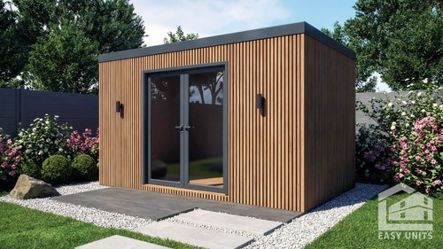 insulated modular office outbuilding garden room man cave pod 2.4x4 ...
