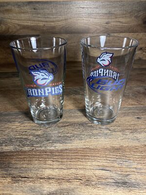 Lehigh Valley Iron Pigs Phillies Baseball Pint Beer Glass Set of 2 | eBay