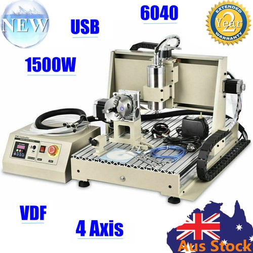 USB 4Axis CNC 6040 Router Engraver Wood Drilling 3D Carving Machine 1500W VDF | eBay
