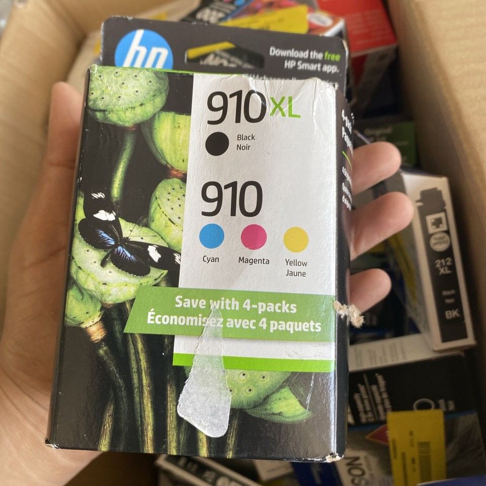 HP 910XL Black & 910 Color Ink Cartridges 3JB41AN 3YL65AN & 3YN97AN Exp ...