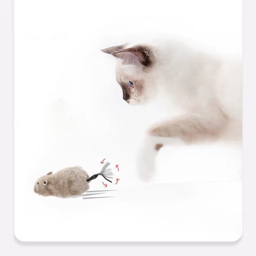 1Pc Funny Lifelike Plush Mouse Running Rat Toy for Cats Dogs Tail Mouse ...