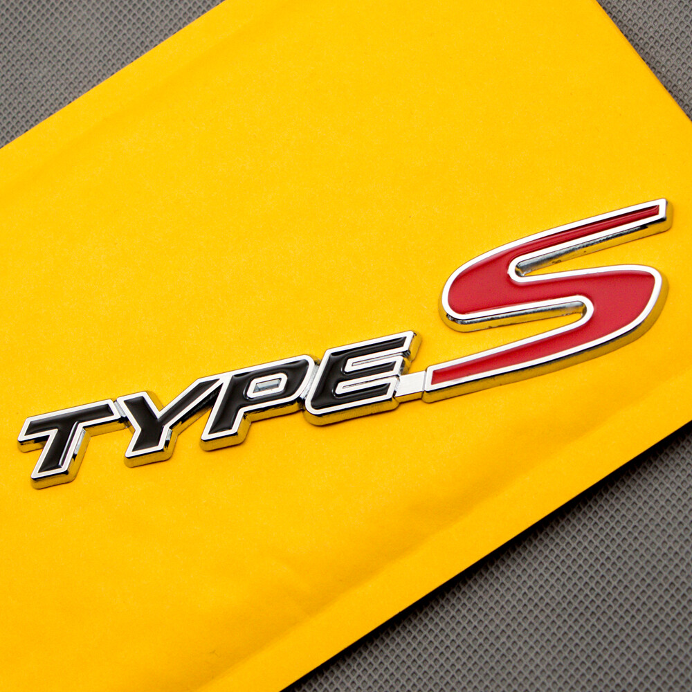 3D Black & Red Coated Metal TYPE-S Badge Logo Car Lid Trunk Sport ...