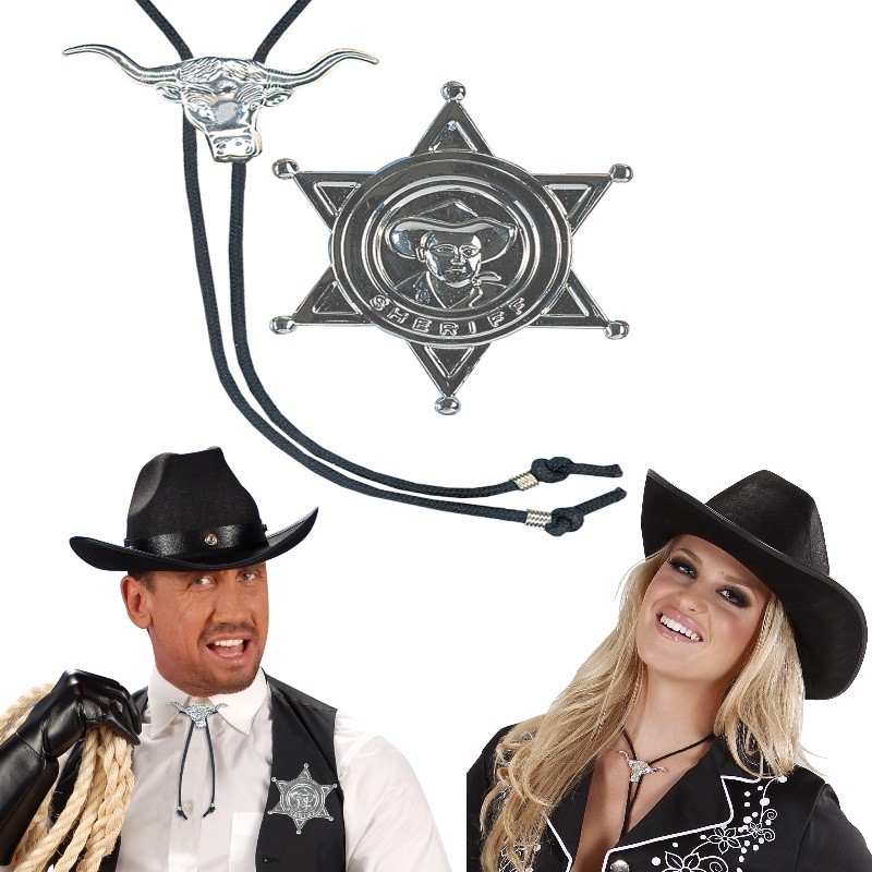 SHERIFF SET Cowboy Western - Krawatte und Stern - Sheriffstern Fliege ...