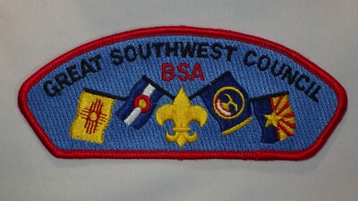 Boy Scouts GREAT SOUTHWEST COUNCIL BSA Red BDR Shoulder Strip Patch CSP ...