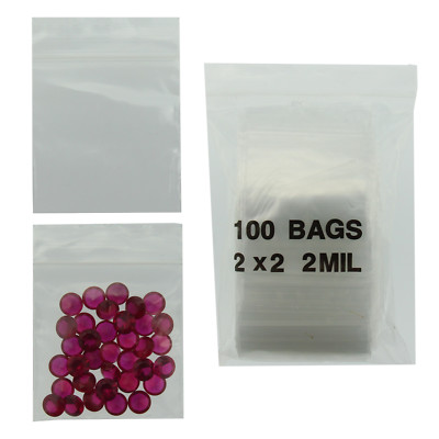 2"x2" Plastic Bags Reclosable Pack of 100 Resealable Small Poly Baggies ...