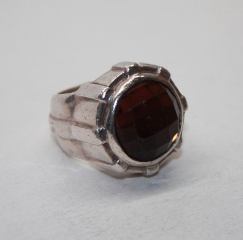 HTF! Barry Brinker 950 Sterling Silver Faceted Amber Quartz Ring Sz: 7. ...