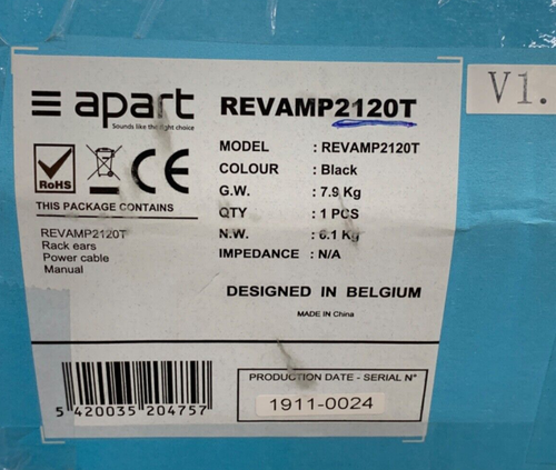 Apart REVAMP2120T / 2-Channel Class D Power Amplifier, 120W | eBay