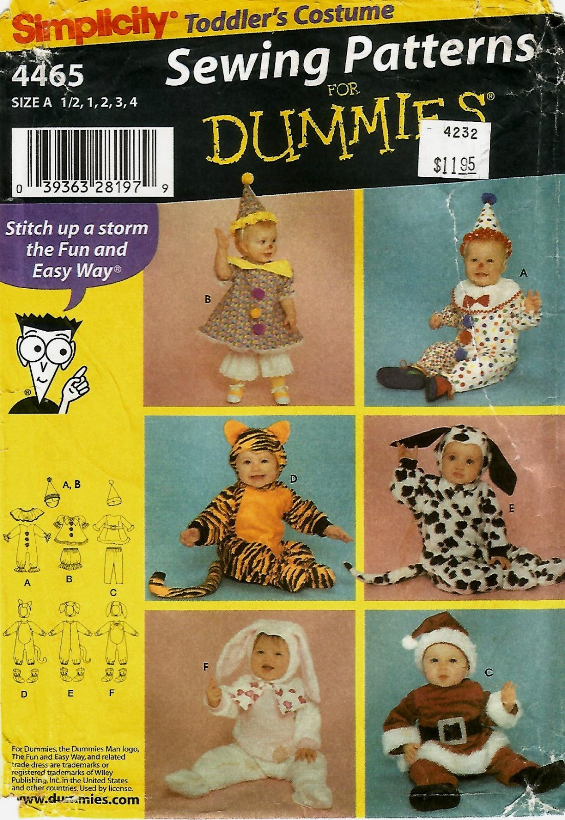 Simplicity Sewing Patterns For Dummies Costumes Your Choice Child/Girls ...