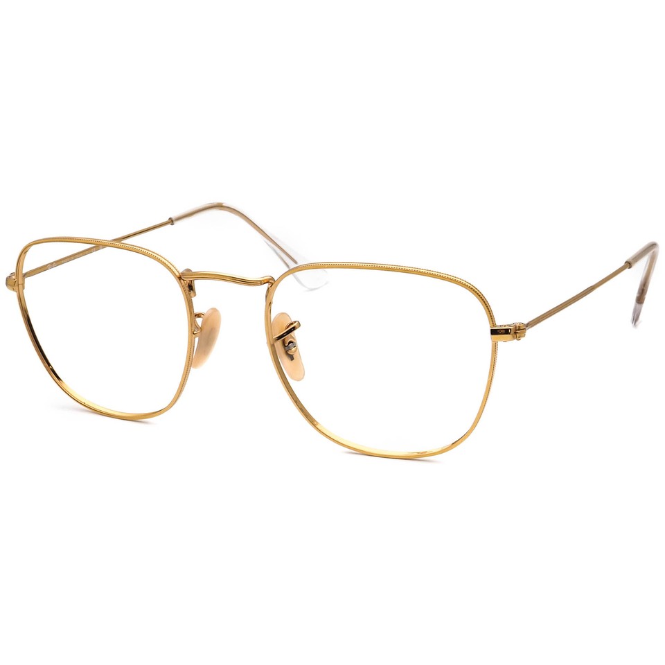 Ray-Ban Sunglasses Frame Only RB 3857 Frank 9196 Gold Square Metal ...