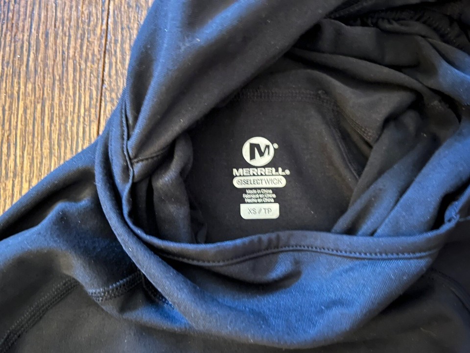 Merrell Select Wick Black Hoodie Tunic With Face Mask Balaclava Outdoor ...