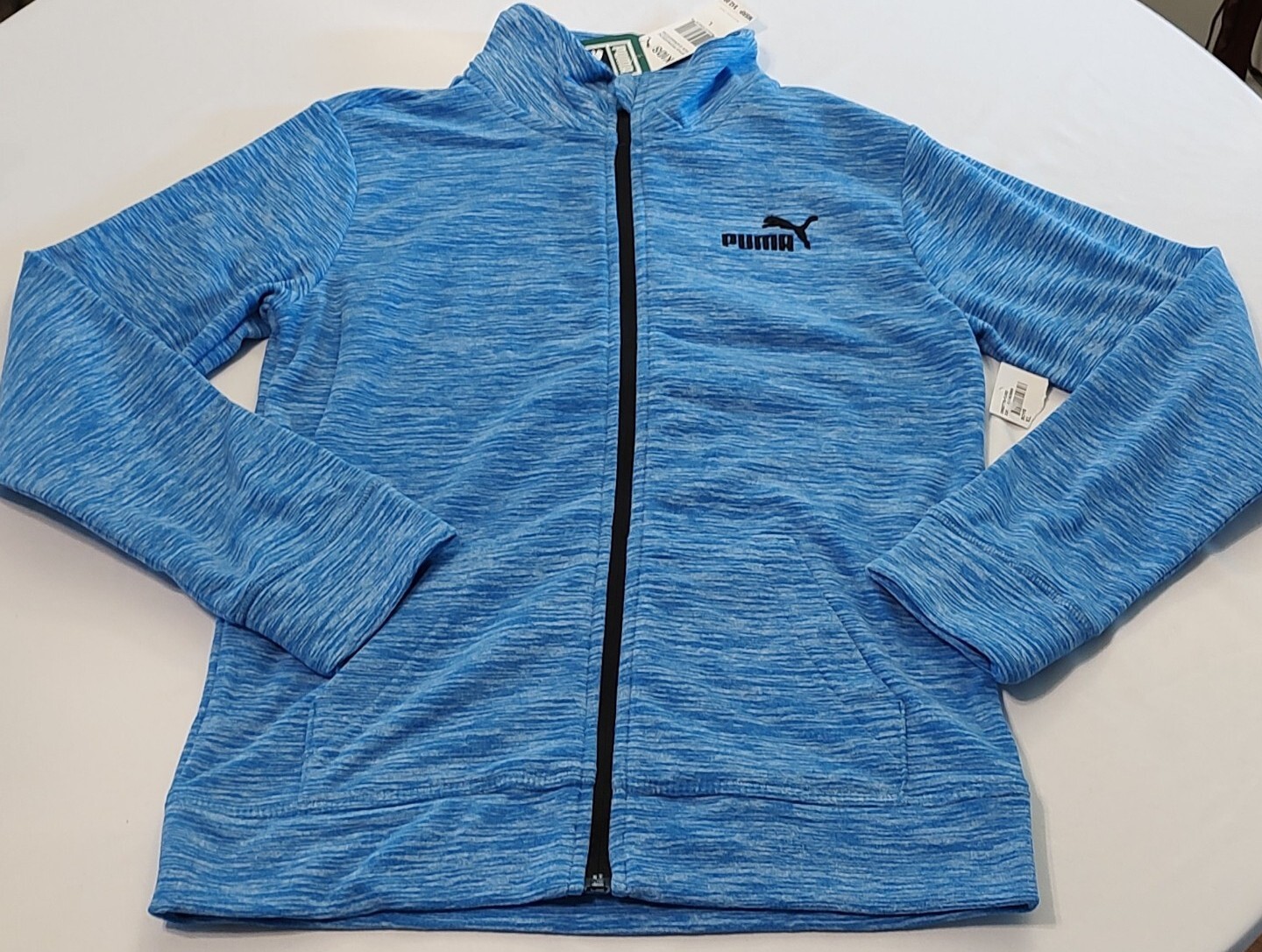 Kids Puma Jacket Large (14-16) Blue Fleece Full Zip Youth Size ...