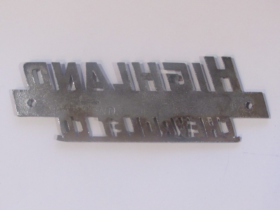 Vintage Highland Chevrolet Louisville Kentucky Metal Dealer Badge ...