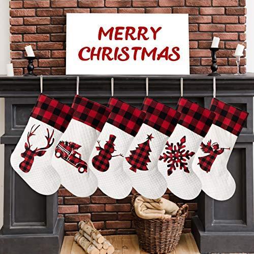 LUBOT Set of 5 Christmas Stocking(20inch) Silhouette Buffalo Red | eBay