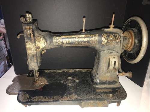 ANTIQUE 1914 WHITE ROTARY SEWING MACHINE FR2676019 US PATONS DATES 1900 ...